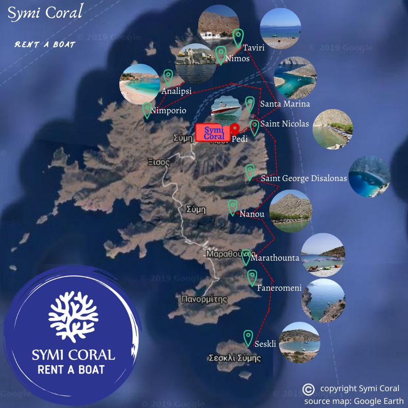 Beaches in Symi – Symi Coral Rent a Boat